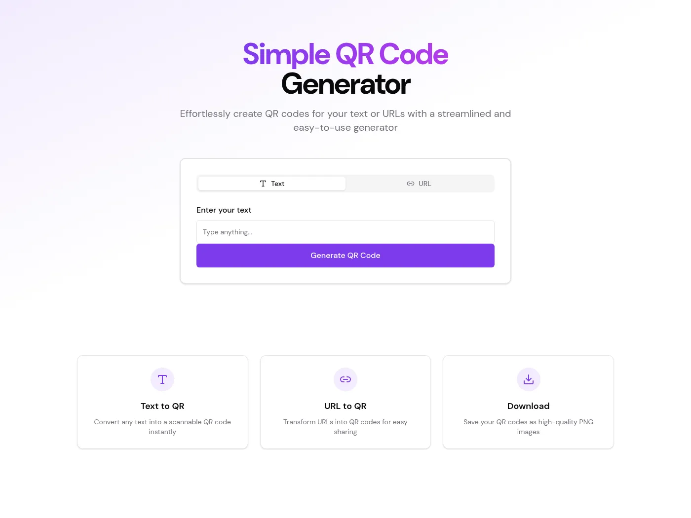 Simple QR Code Generator