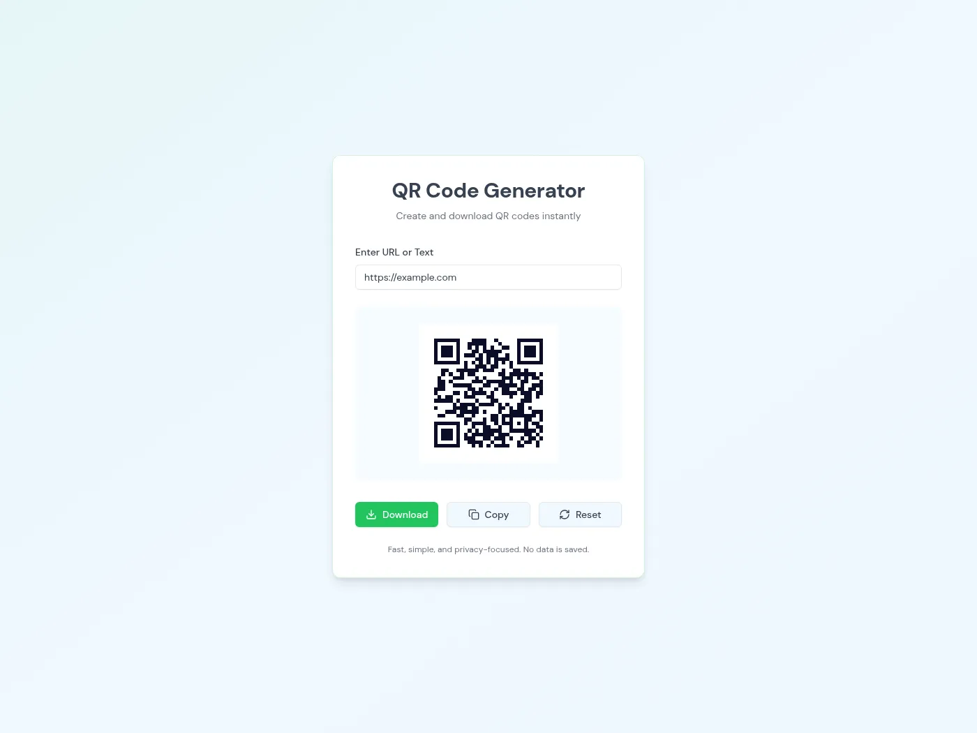 Simple QR Code Generator