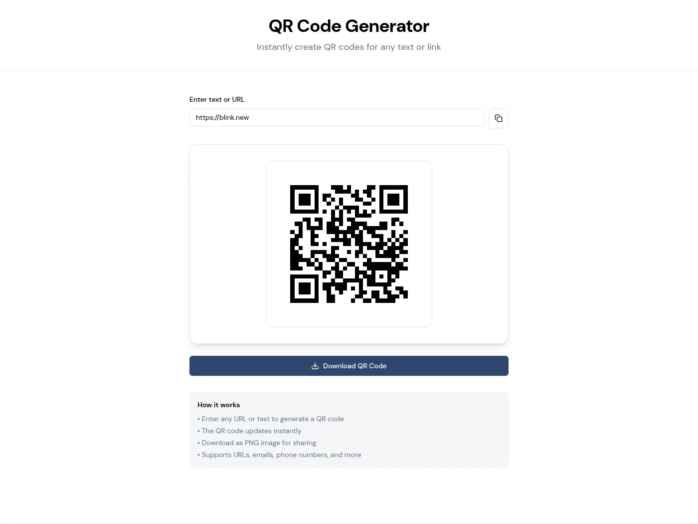 Simple QR Code Generator
