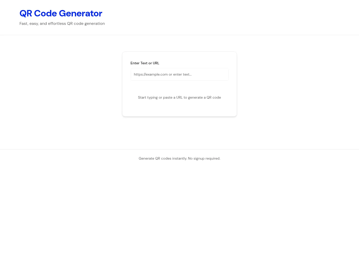 Simple QR Code Generator