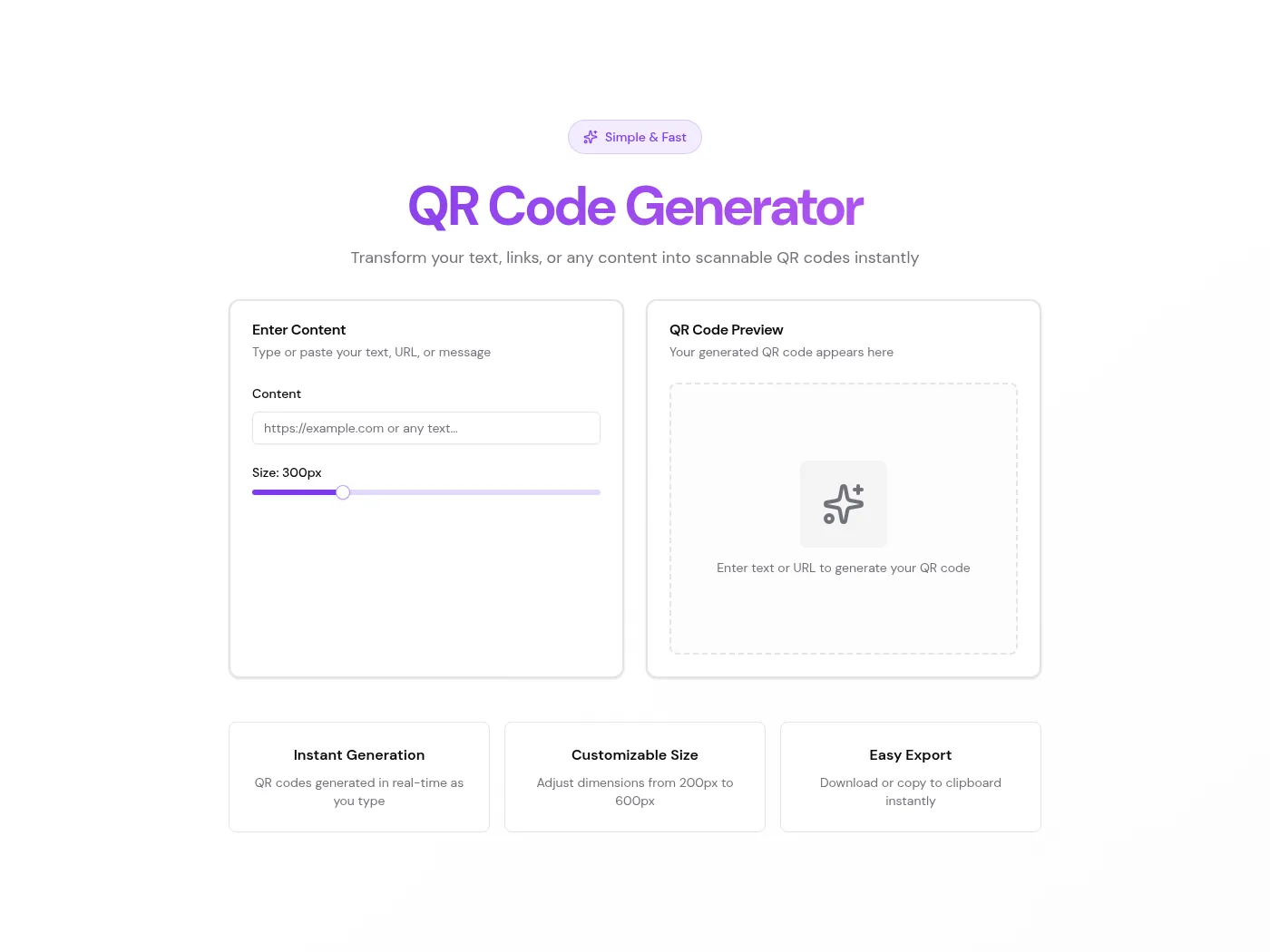 Simple QR Code Generator