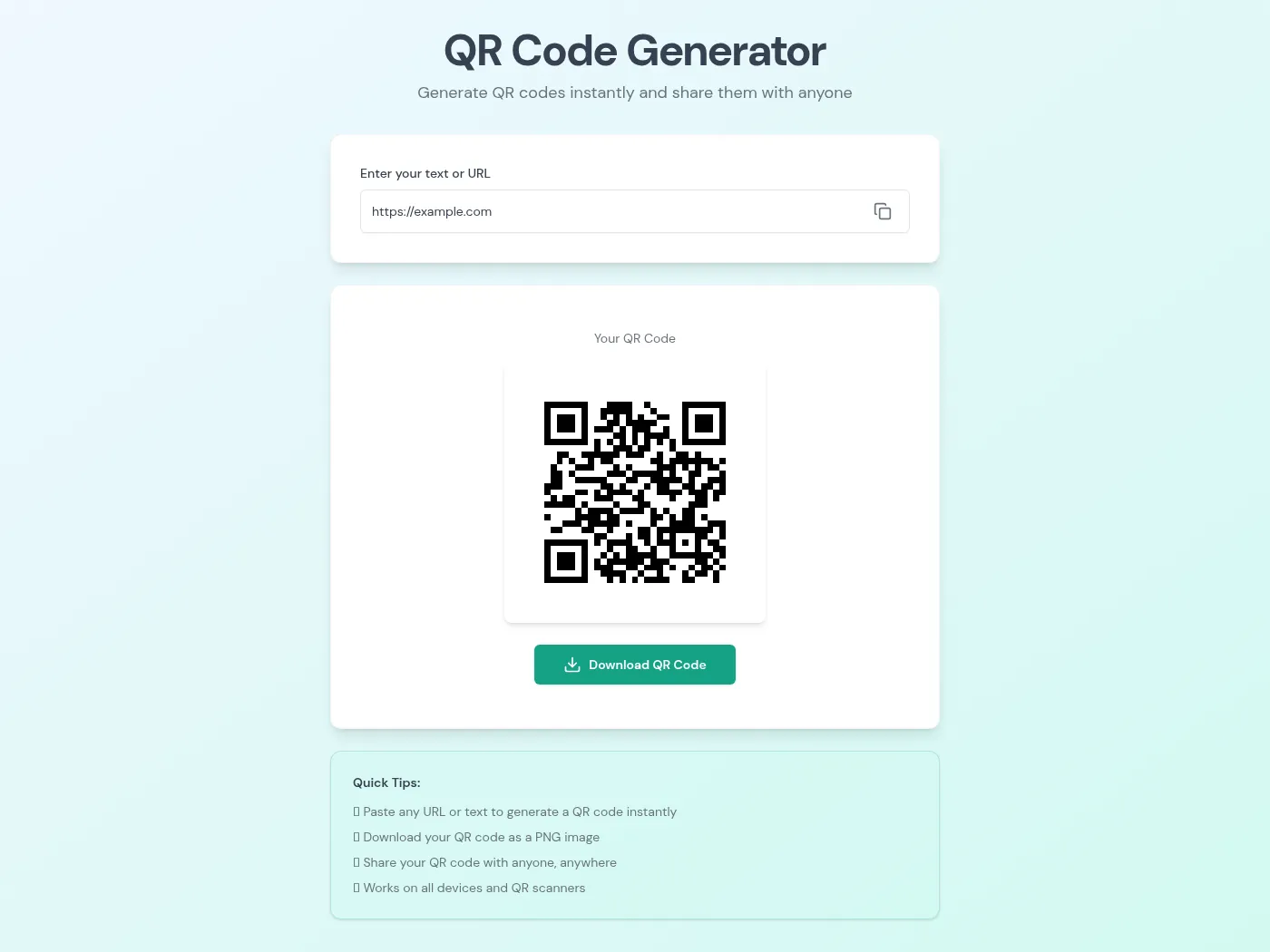 Simple QR Code Generator