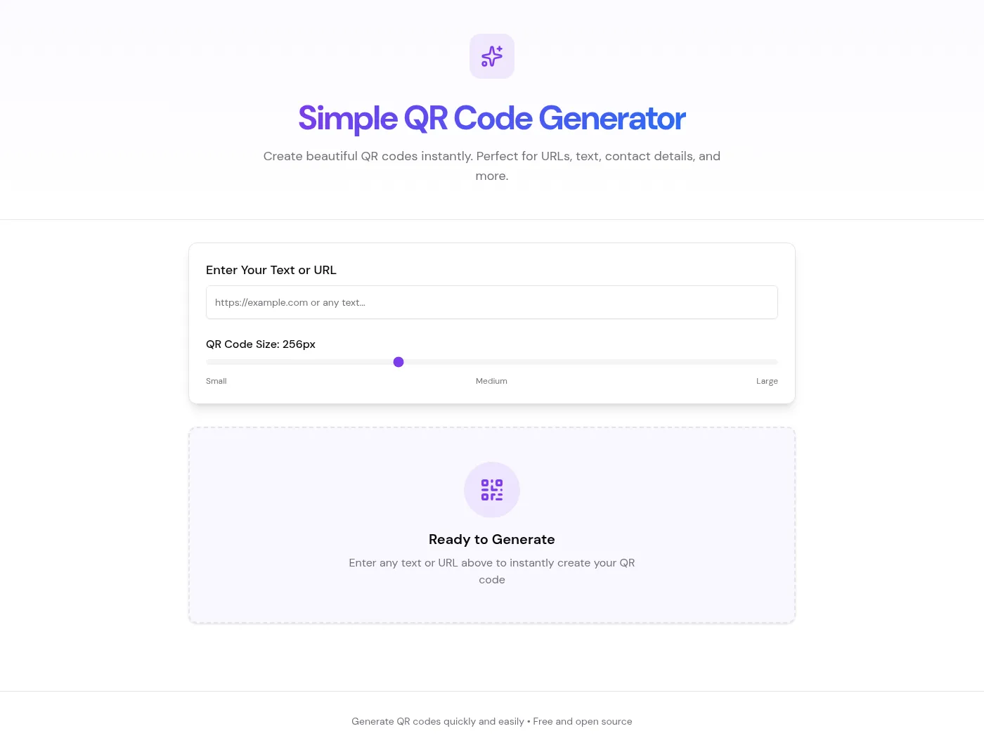 Simple QR Code Generator