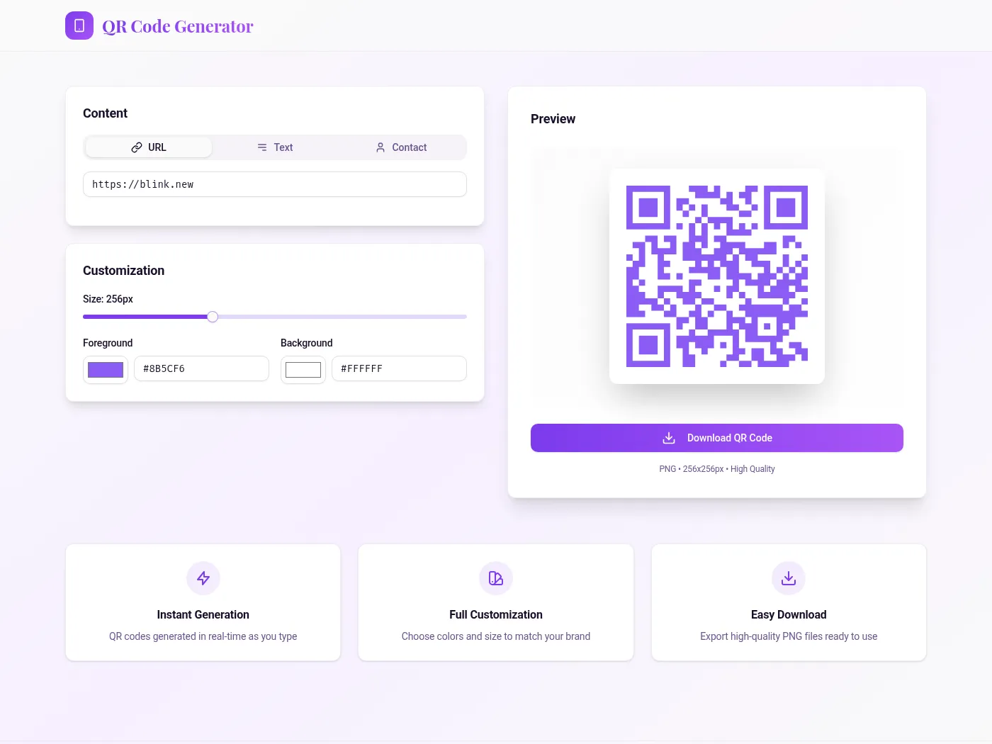 Simple QR Code Generator