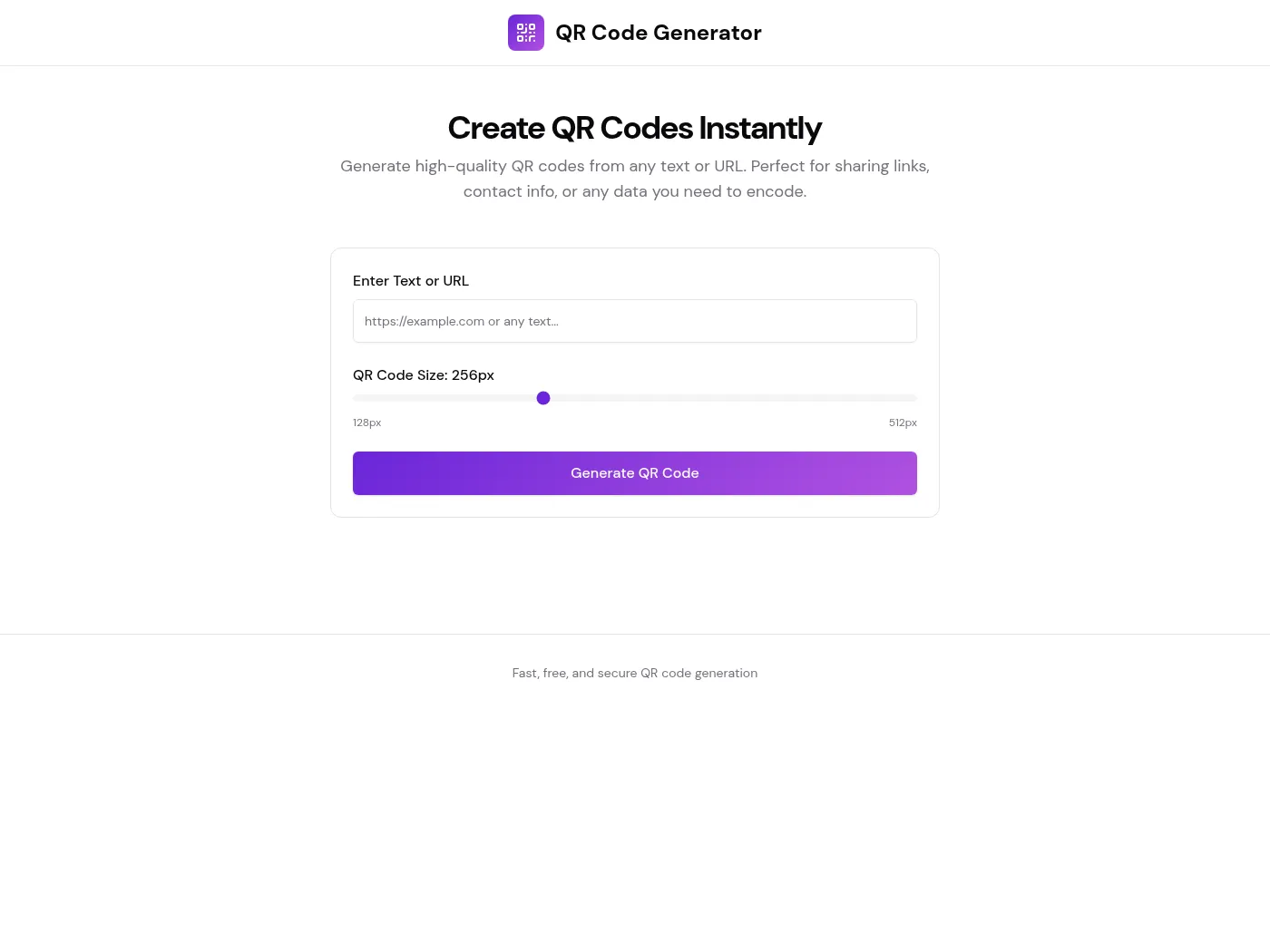 Simple QR Code Generator