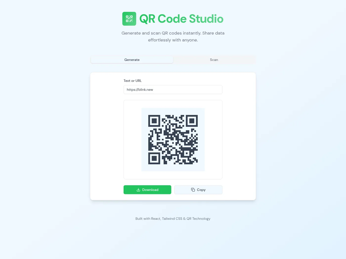 Simple QR Code Generator and Scanner
