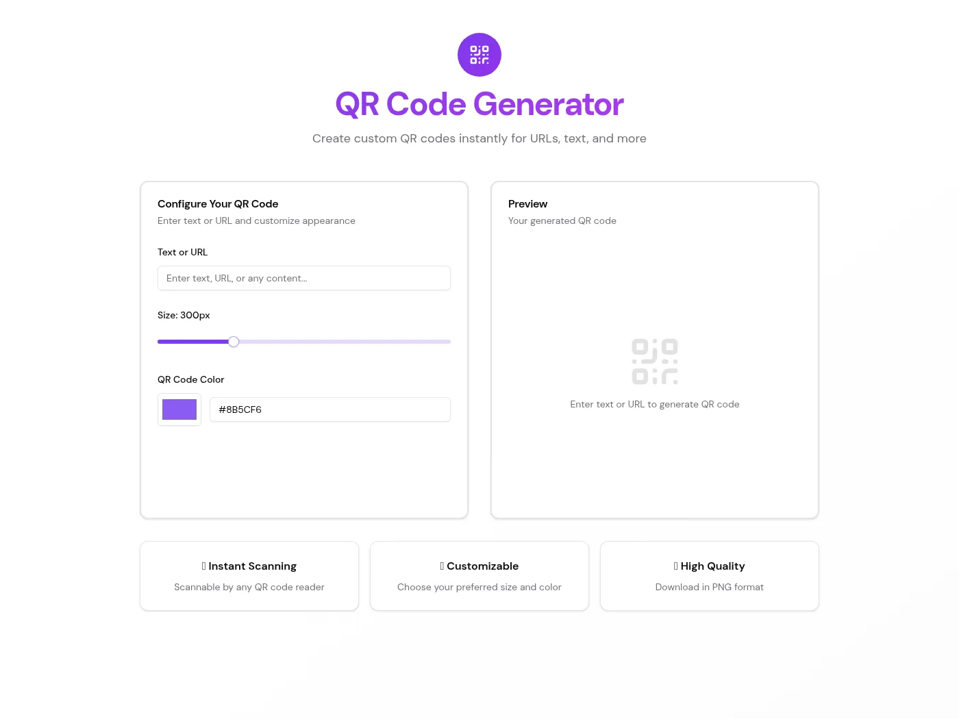 Simple QR Code Generator