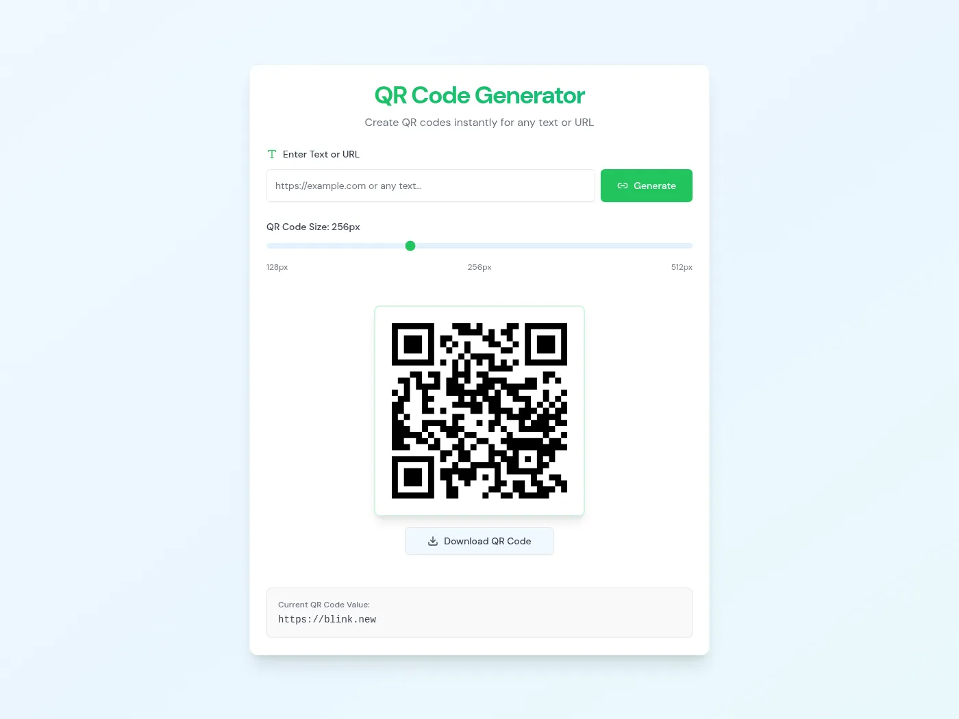 Simple QR Code Generator