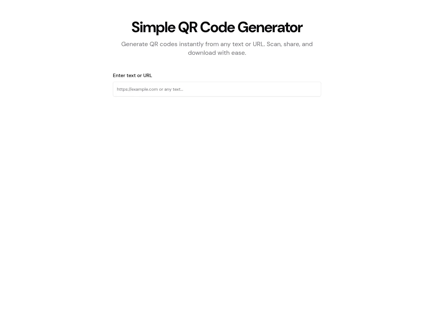 Simple QR Code Generator