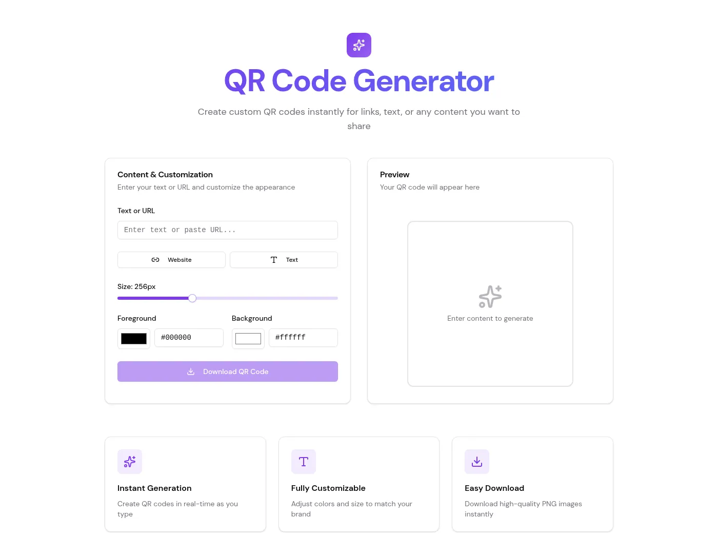 Simple QR Code Generator