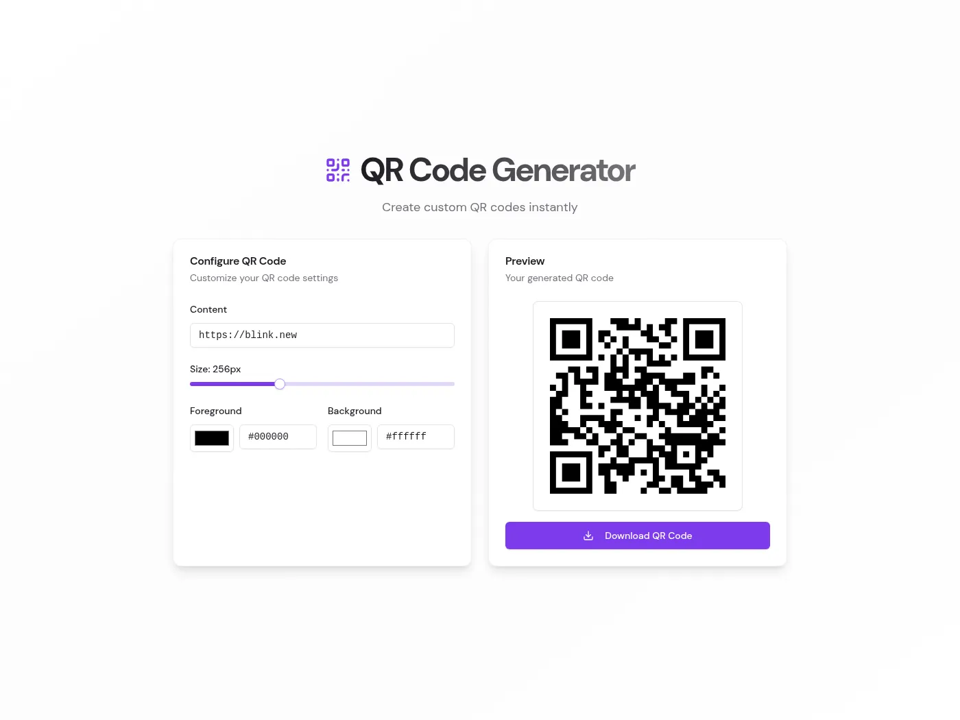 Simple QR Code Generator