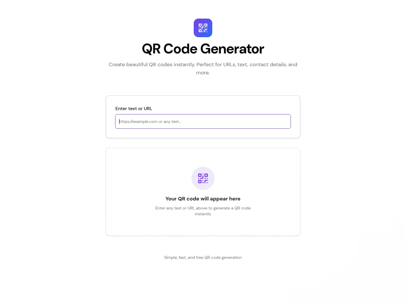 Simple QR Code Generator