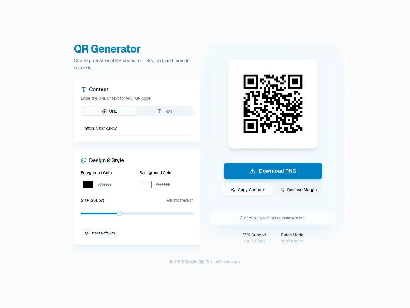 Simple QR Code Generator