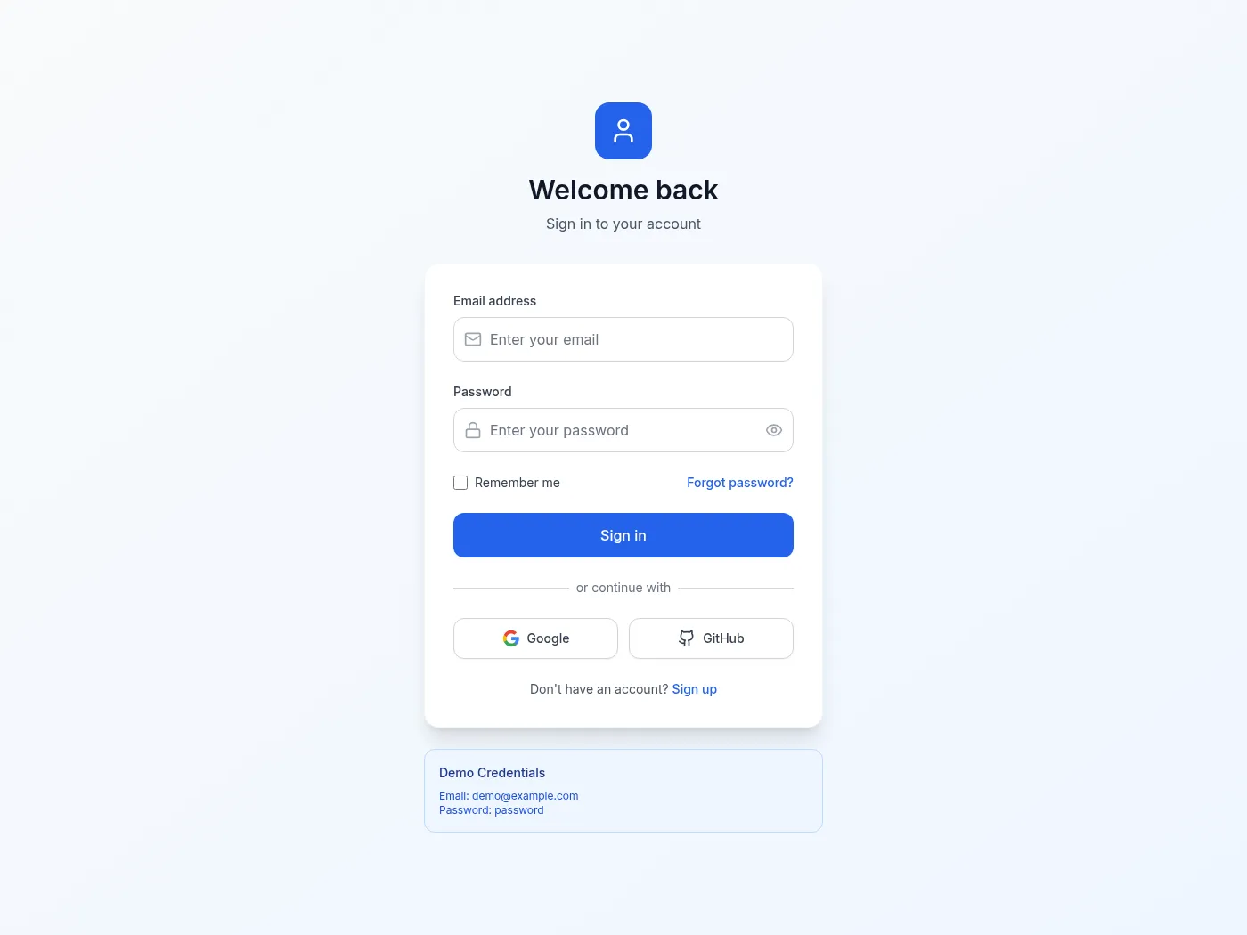 Simple React Vite Login Page