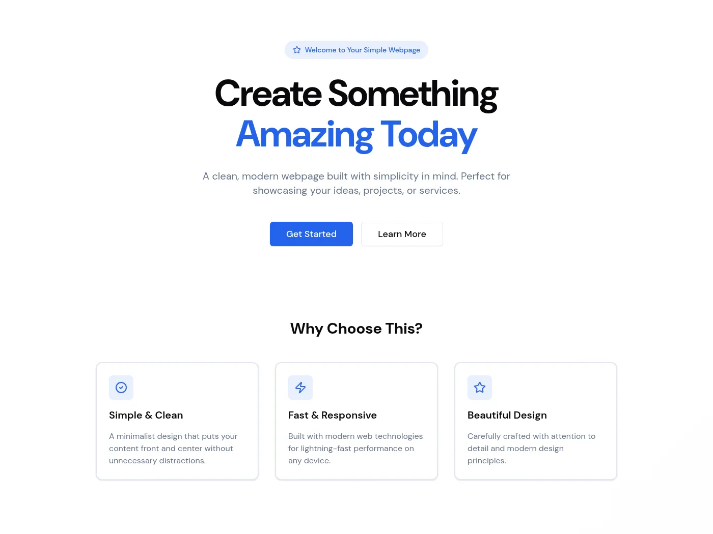 Simple Webpage Creator
