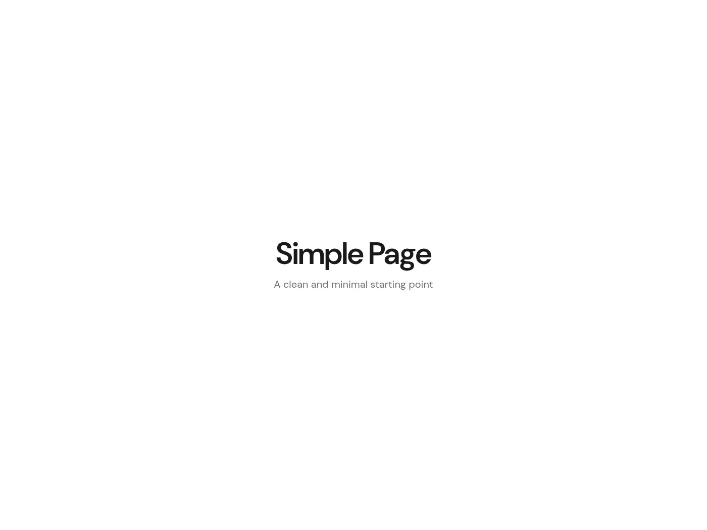 Simple Webpage Starter