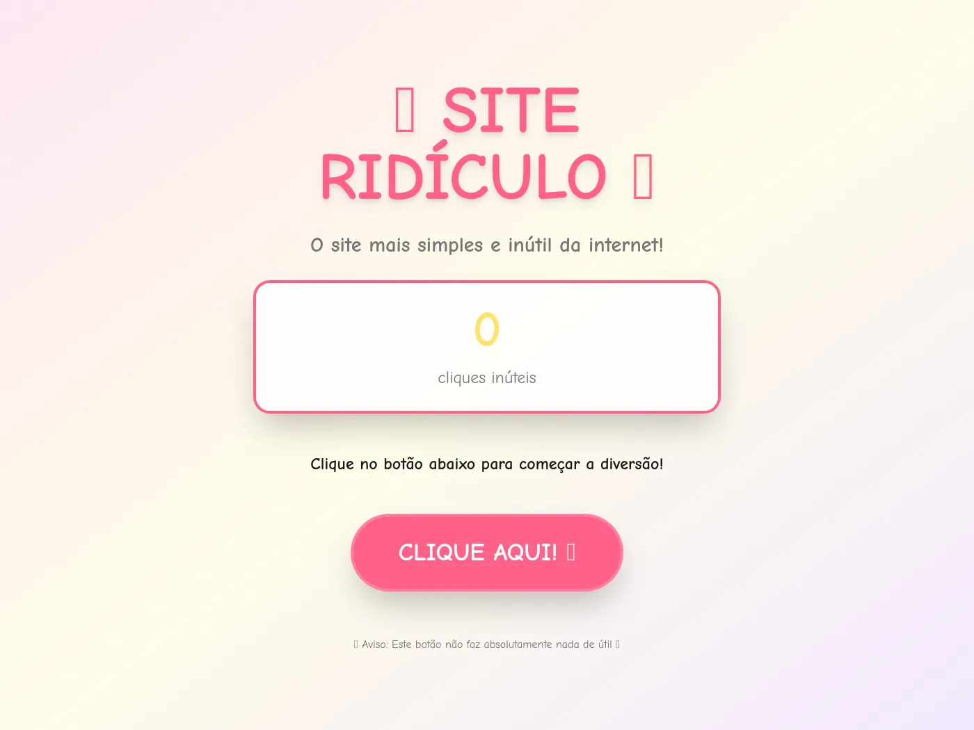 Site Ridículo e Simples