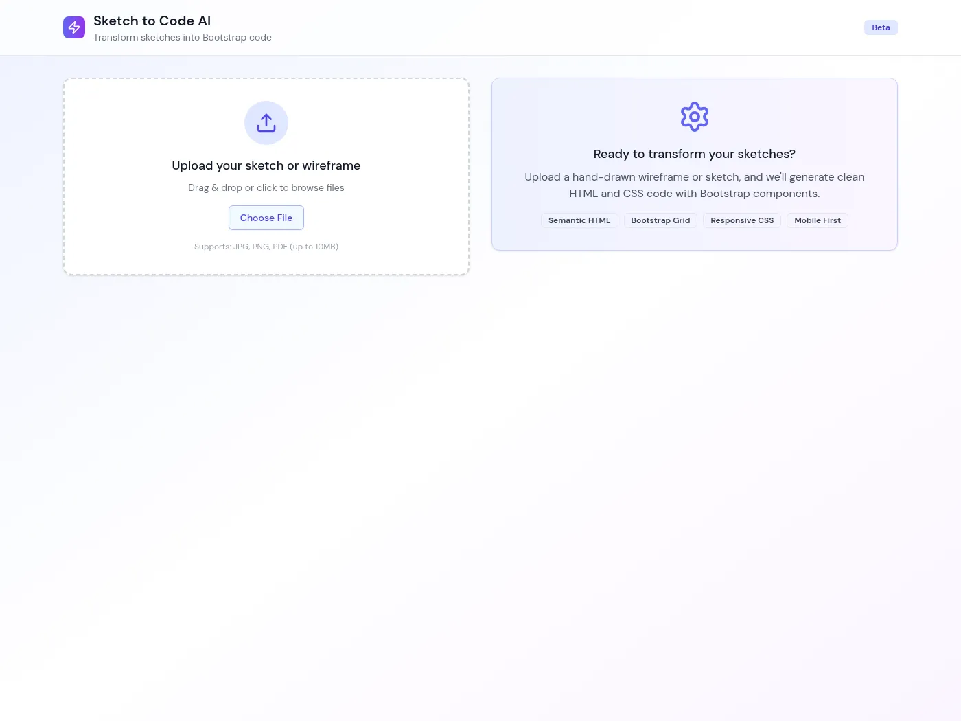Sketch-to-Code AI: Instantly Transform Hand-Drawn Designs into Responsive Bootstrap Code
