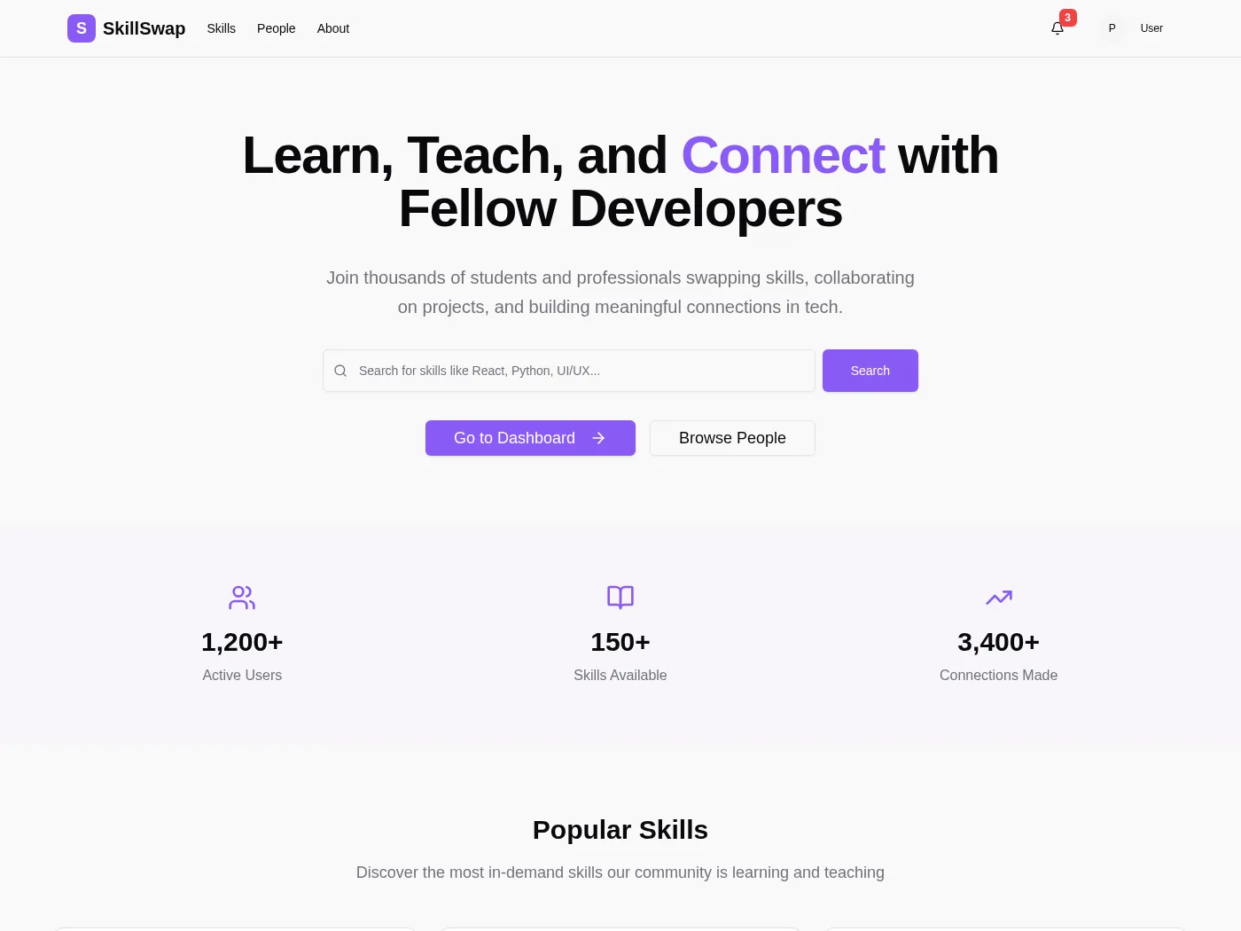 Skill Swap & Code Collaboration Platform