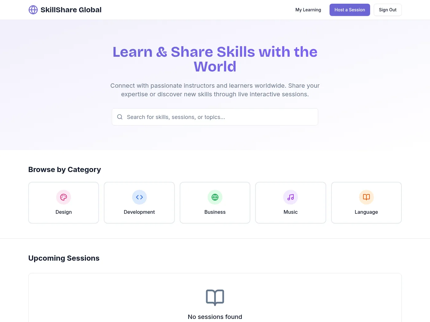 SkillShare Global: Collaborative Learning Platform