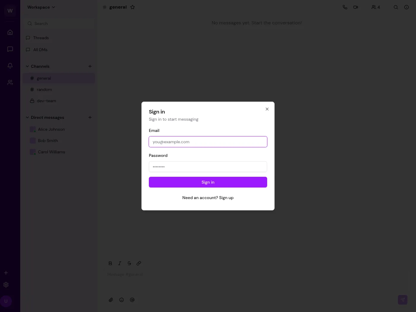 Slack Clone - Real-time Team Communication Platform