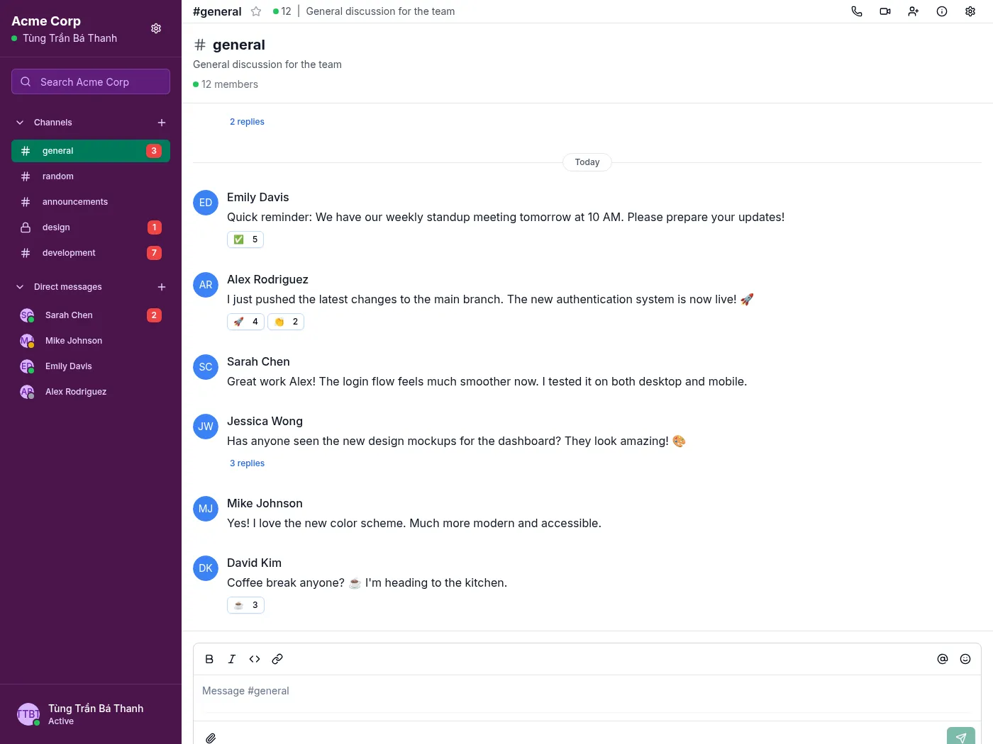 Slack Clone - Team Communication Platform