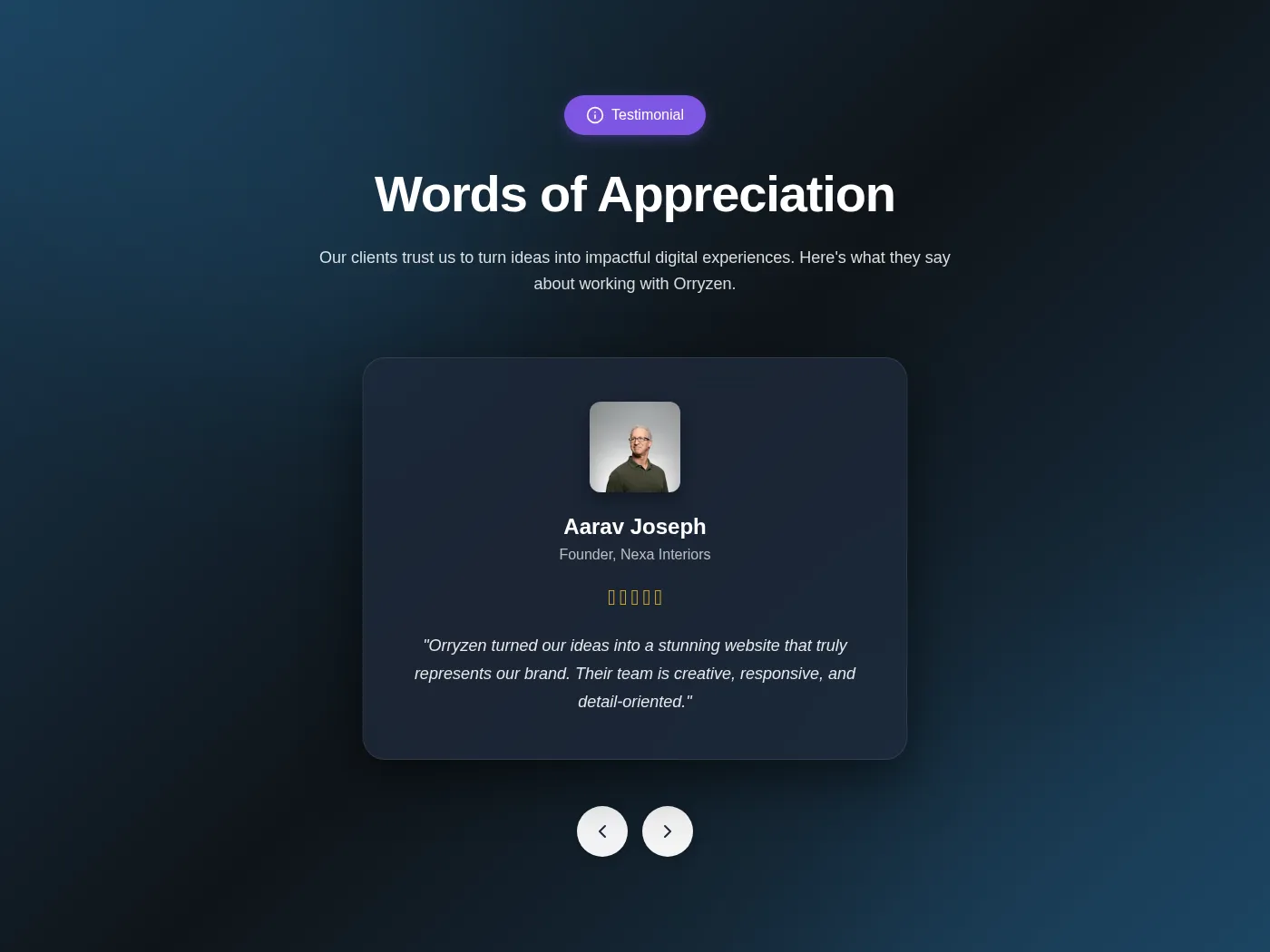 Interactive Slide Section with Separate HTML, CSS, and JS