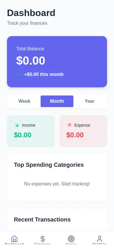 Smart Expense Tracker - Modern Mobile App for Personal Finance Management