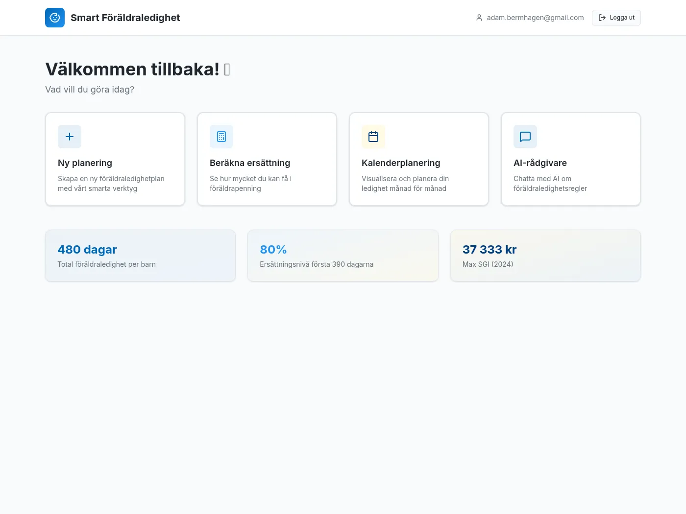 Smart Föräldraledighet — AI-rådgivare & Planerare för Föräldrar