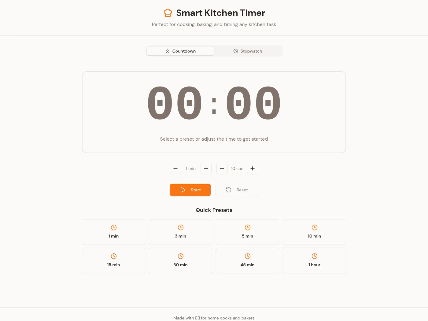 Smart Kitchen Timer for Cooking and Baking
