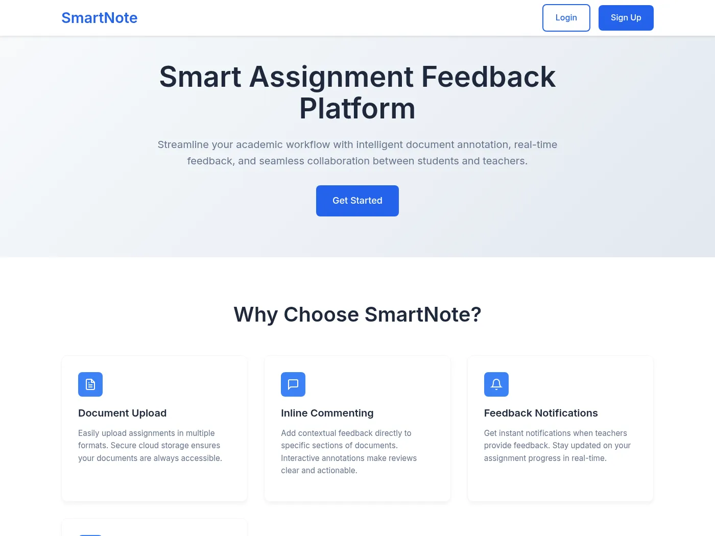 Smart Note & Assignment Feedback Platform Frontend