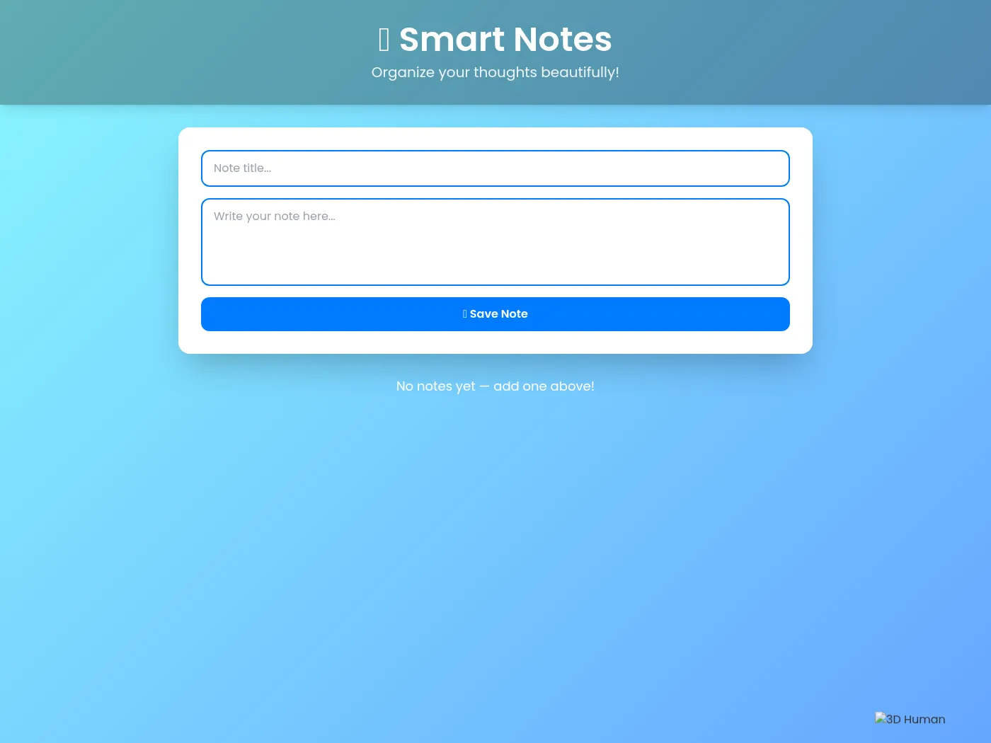 Smart Notes – Beautiful, Effortless Note Taking Web App