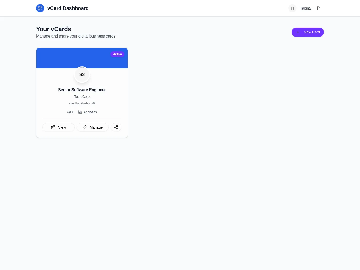 Smart vCard Platform with Social Onboarding