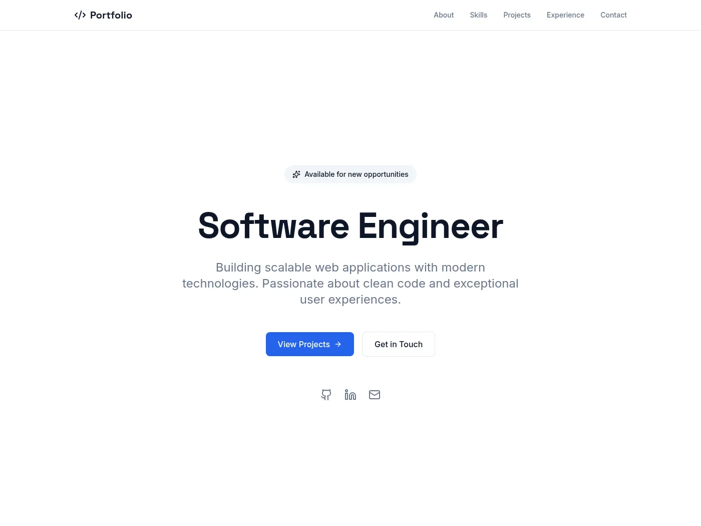 Software Engineer Portfolio Website