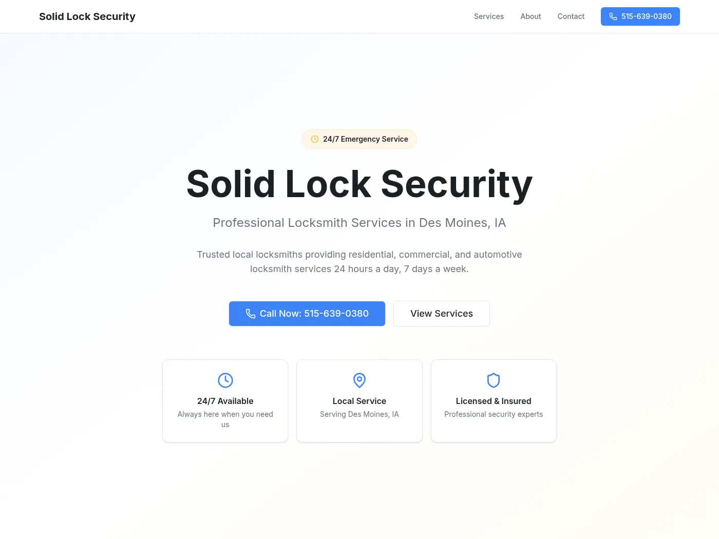 Solid Lock Security Locksmith Website