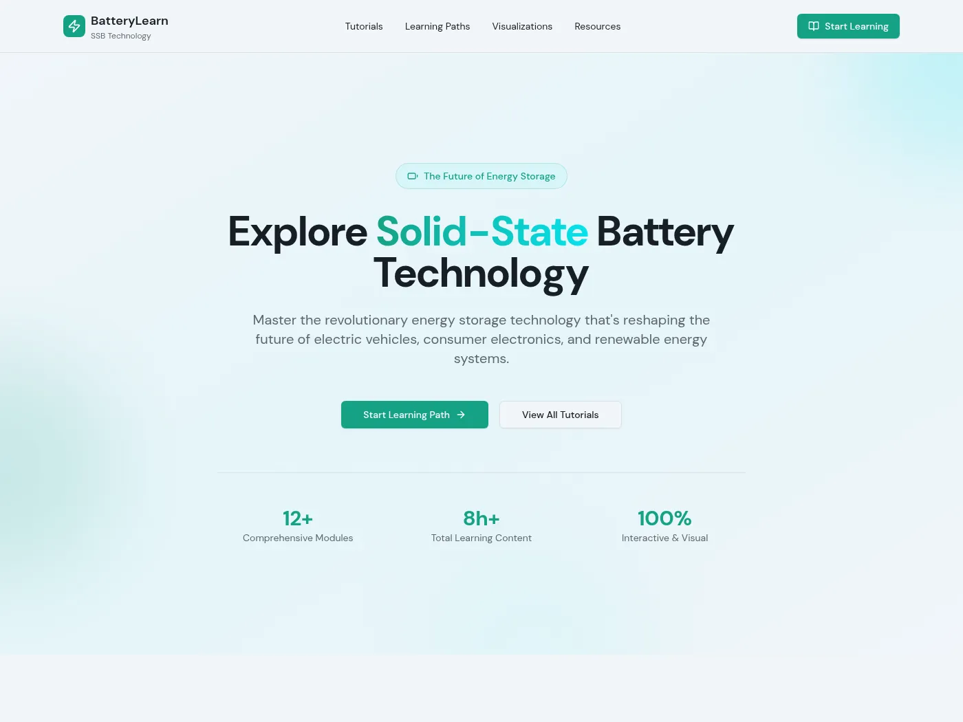 Solid State Battery Technology Educational Platform