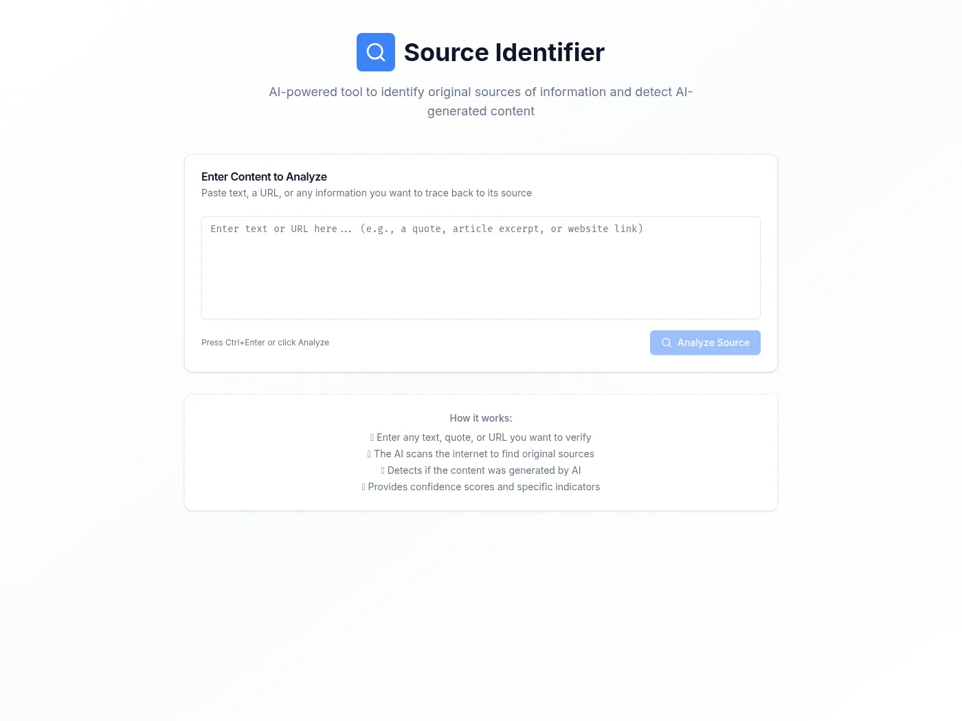 Source Identifier AI Bot