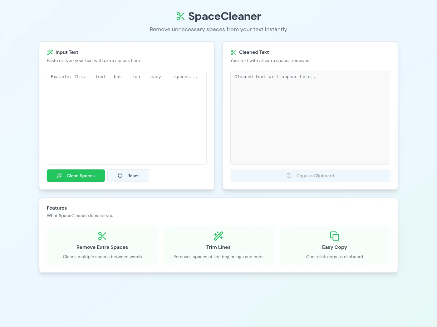 SpaceCleaner Chat & Text Editing Tool