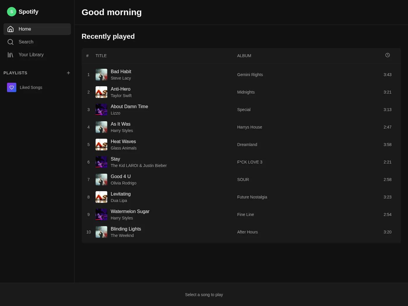 Spotify Clone Music Streaming Web App