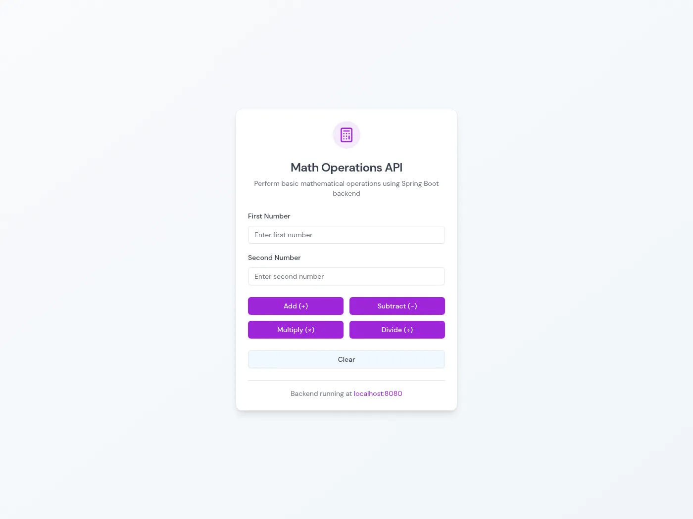 Spring Boot Math Operations API