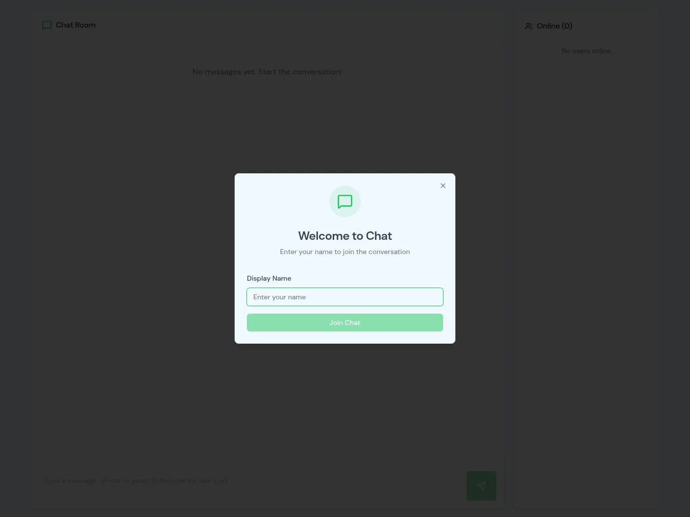 Spring & React Real-time Chat Web Application