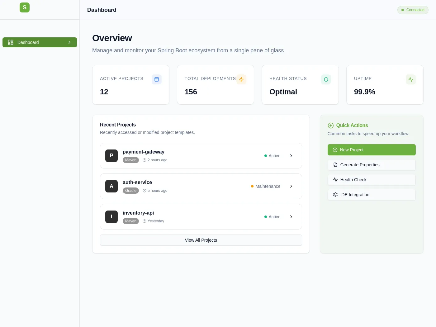 SpringBoot Starter UI