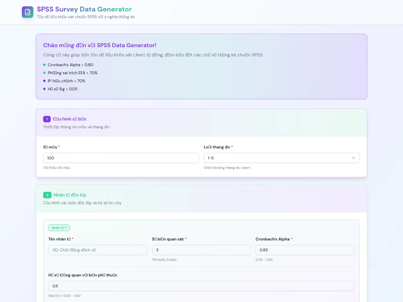 SPSS Survey Data Generator & Validator Web App