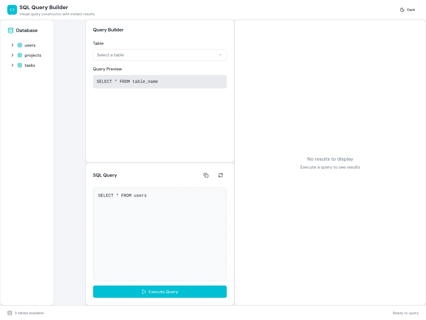 SQL Query Builder & Runner