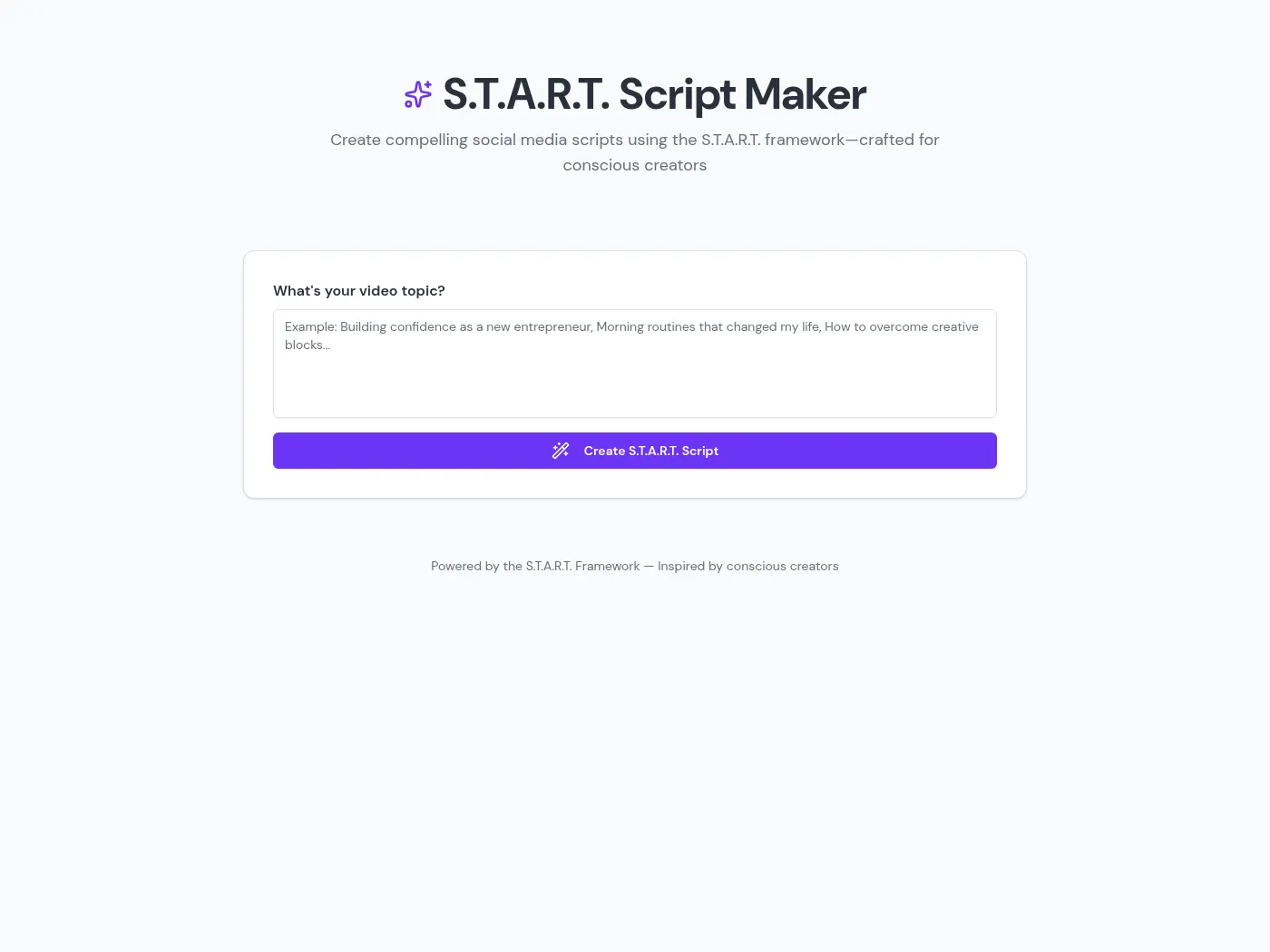 S.T.A.R.T. Script Maker