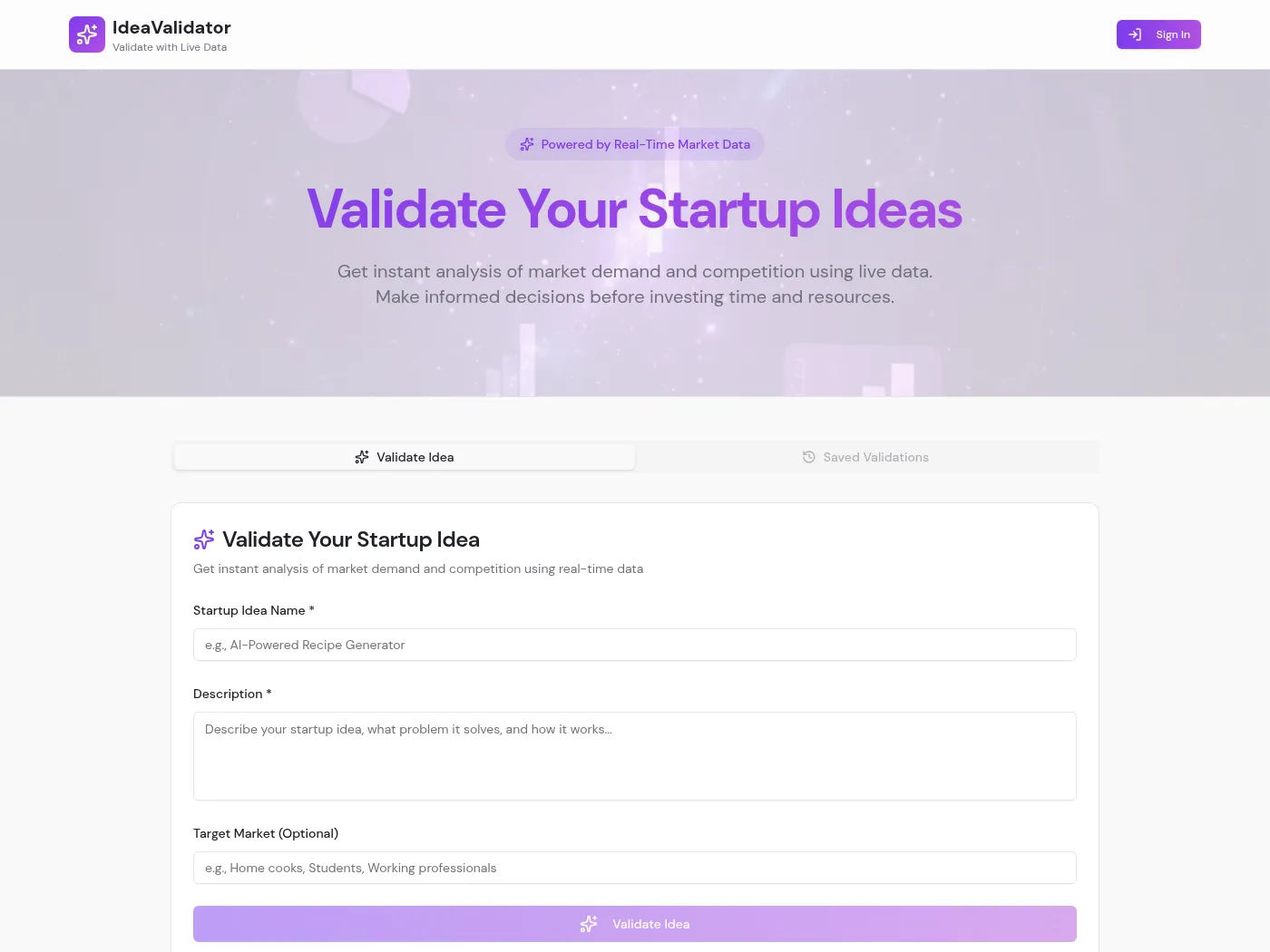 Startup Idea Validator with Live Market Analysis
