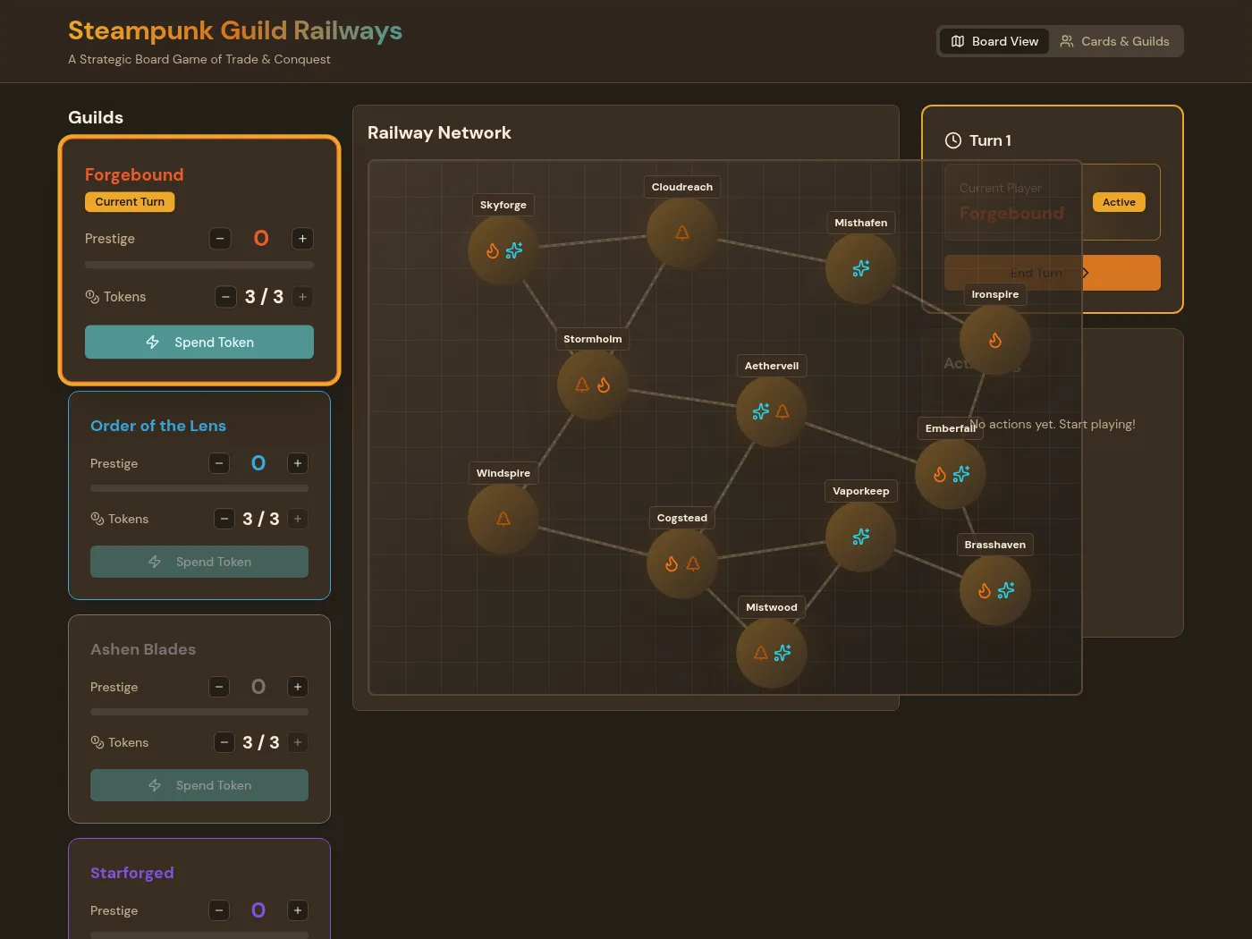 Steampunk Guild Railways: An Interactive Strategy Board Game