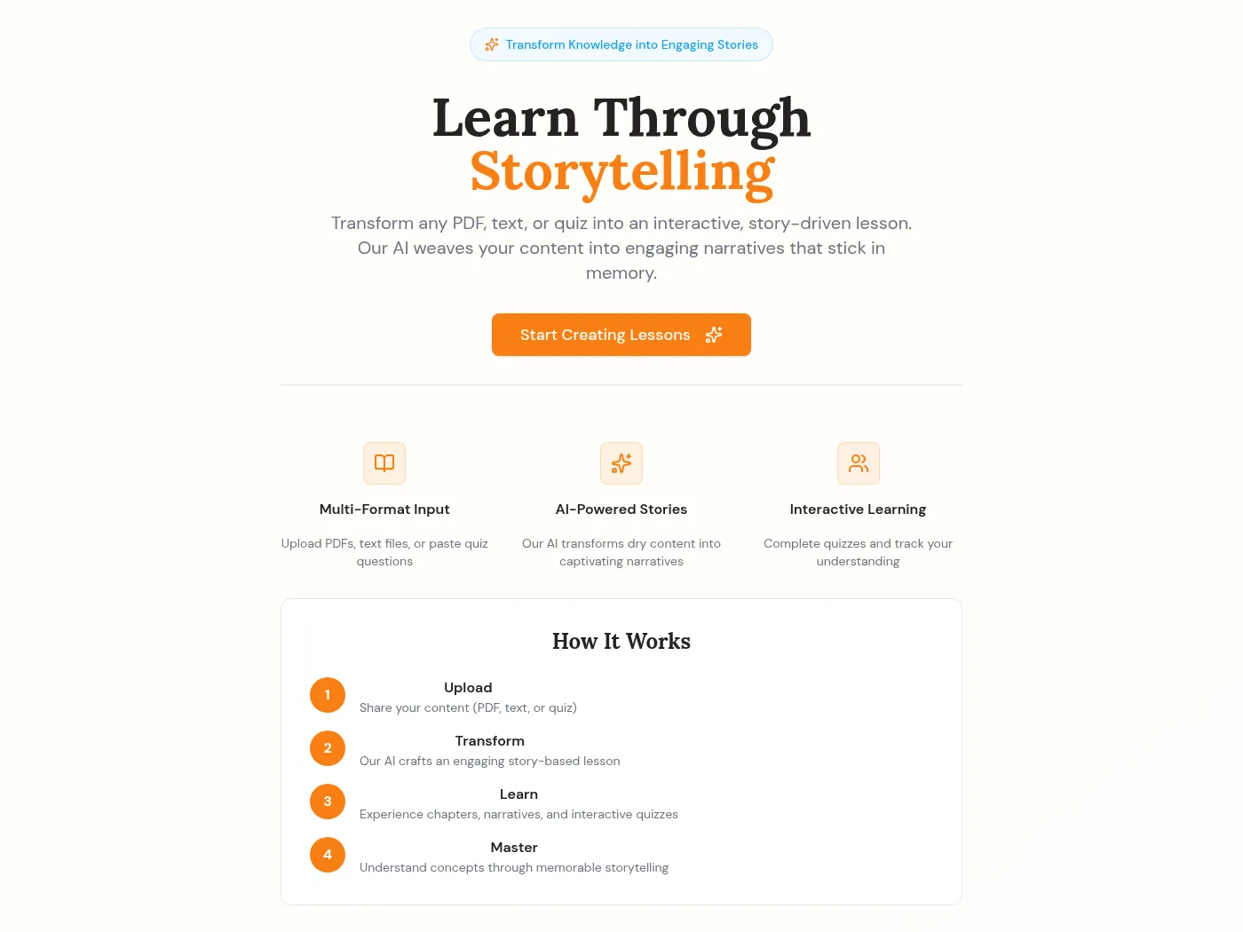 Story-based Lesson Builder