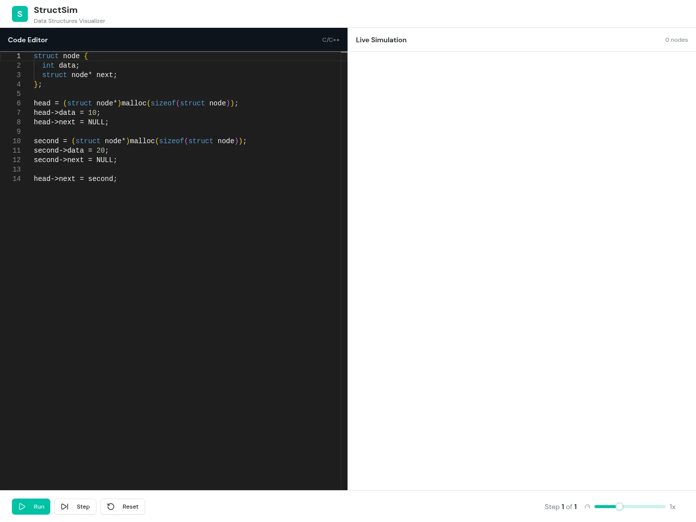 StructSim – The Interactive Data Structures Visualizer