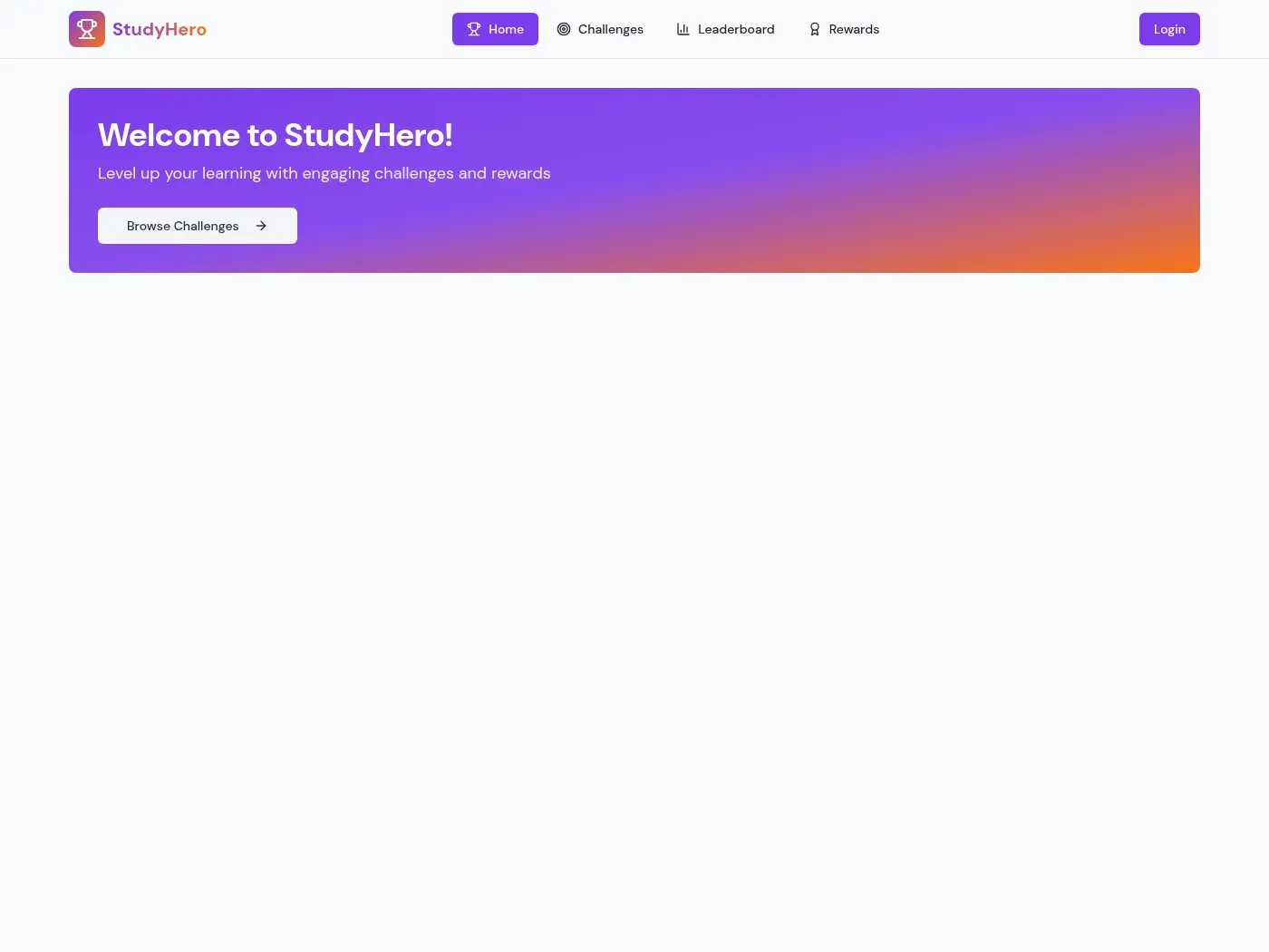 StudyHero Challenge App